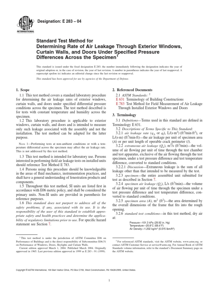 Astm-E283 Compress | PDF | Calibration | Flow Measurement