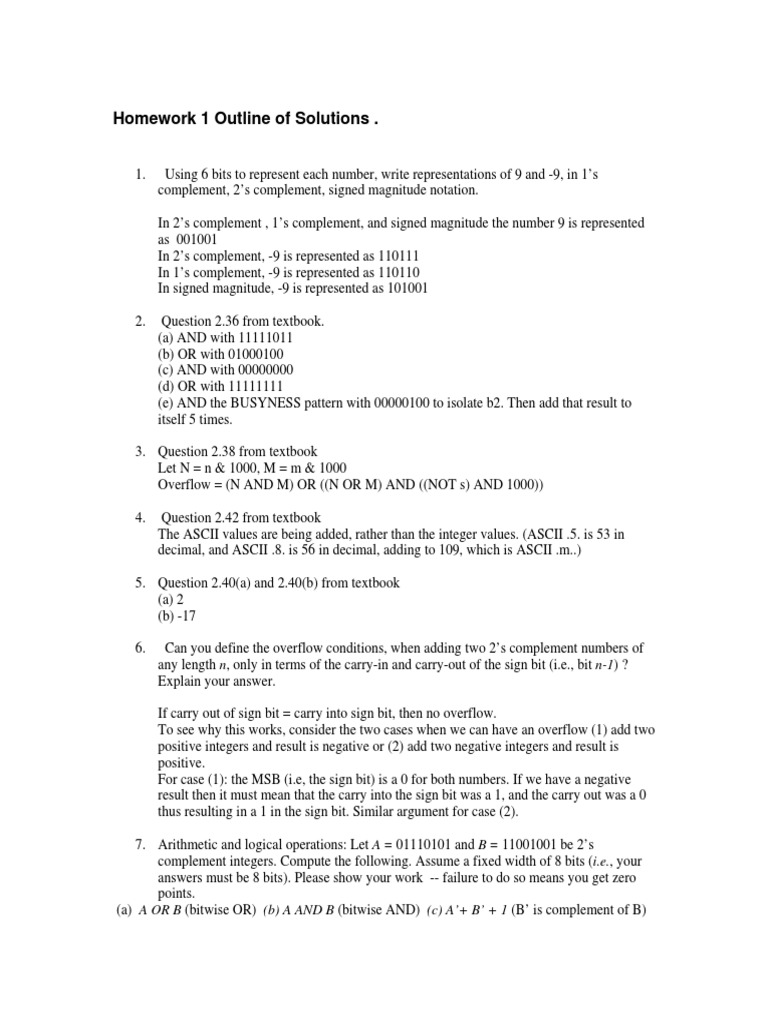 Homework 1 Outline of Solutions | PDF | Logic | Theory Of Computation