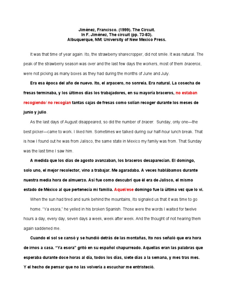 The Circuit (Francisco Jiménez) Completo | PDF