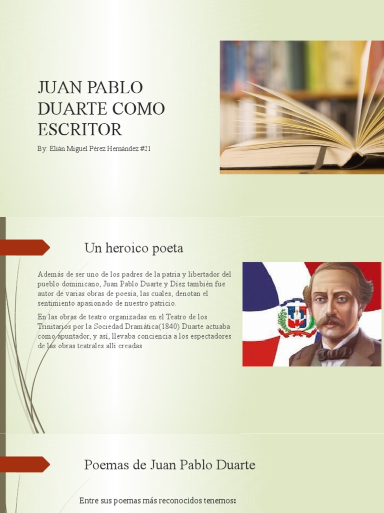 Juan Pablo Duarte: Poeta y Patriota | PDF | Arte