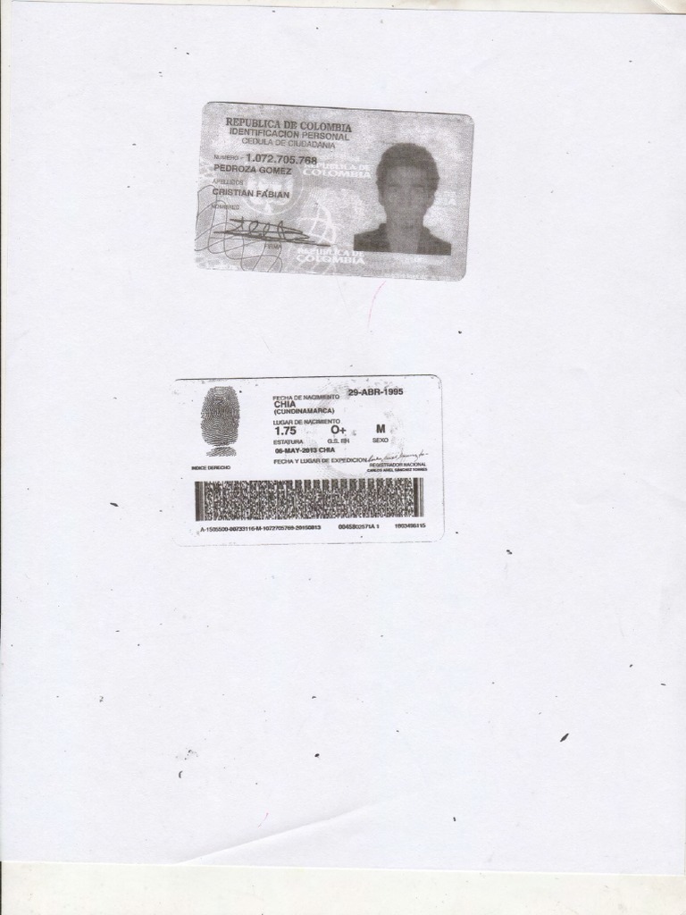 Republica Colombia: Identificacion Personal | PDF