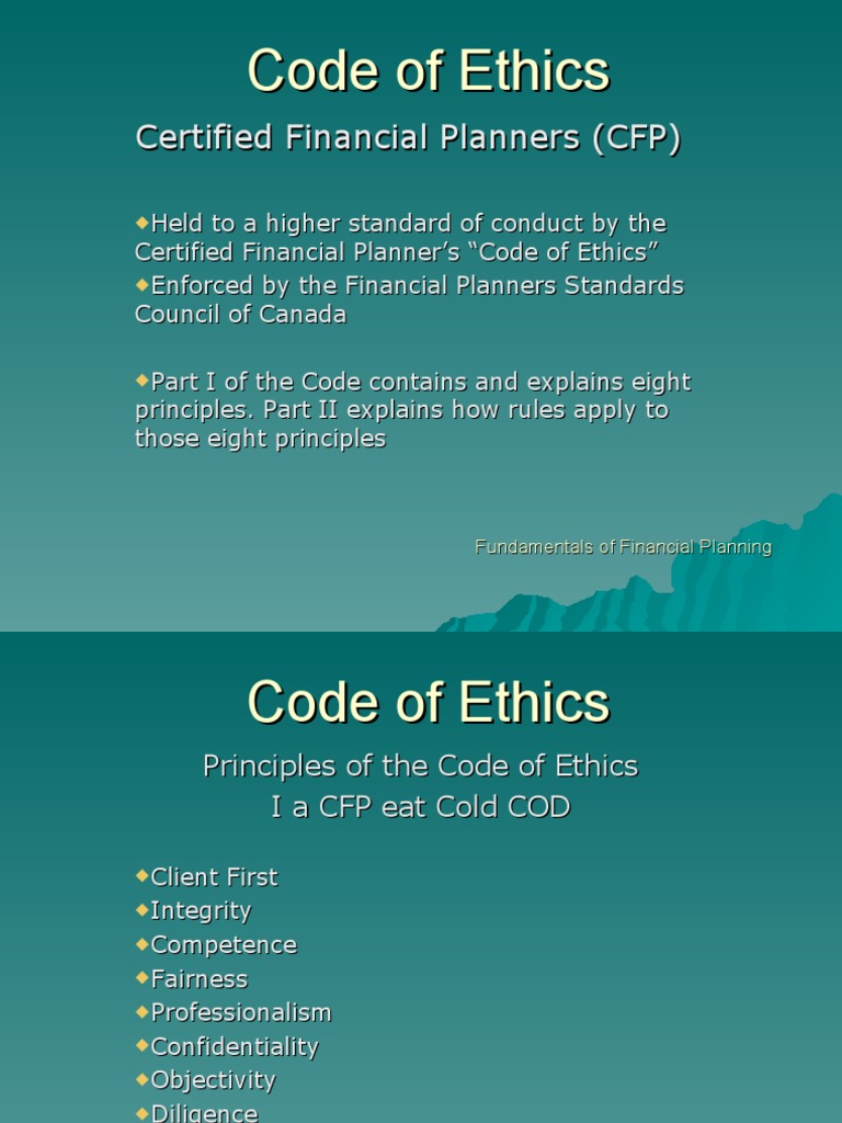 Chapter 1 & CFP Code or Ethics | PDF | Financial Plan | Time Value Of Money