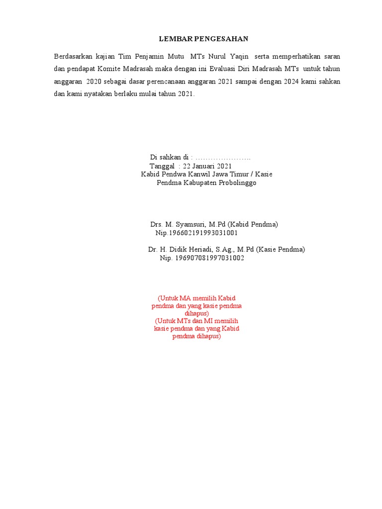 Lembar Pengesahan Edm | PDF