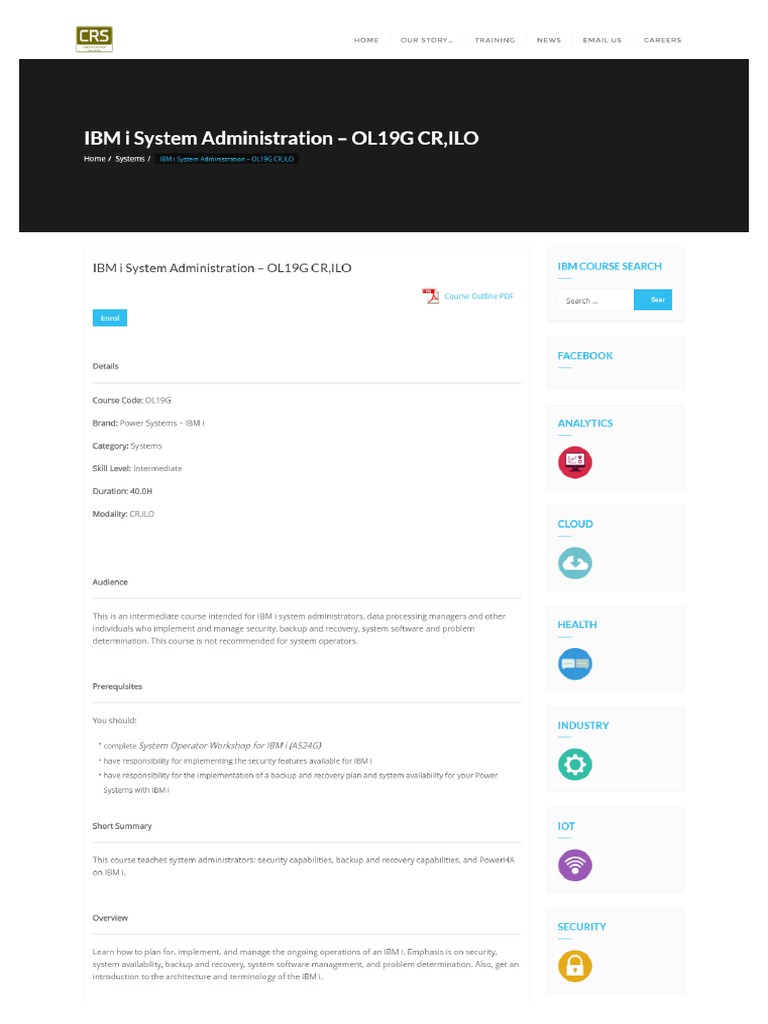 IBM I System Administration - OL19G CR, ILO | PDF