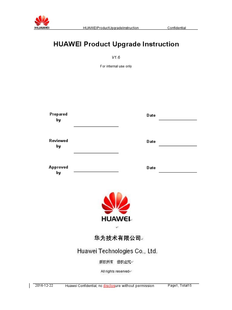 Huawei Product Upgrade Instruction: Huaweiproductupgradeinstruction C ...