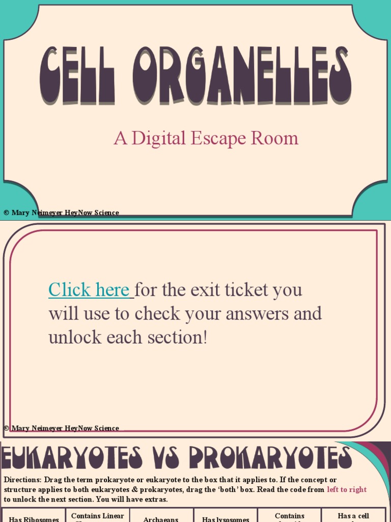 Cell Organelles Digital Escape Room | PDF | Endoplasmic Reticulum ...