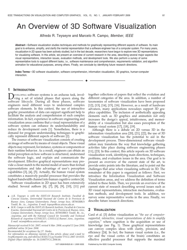 An Overview of 3D Software Visualization | PDF | Visualization ...