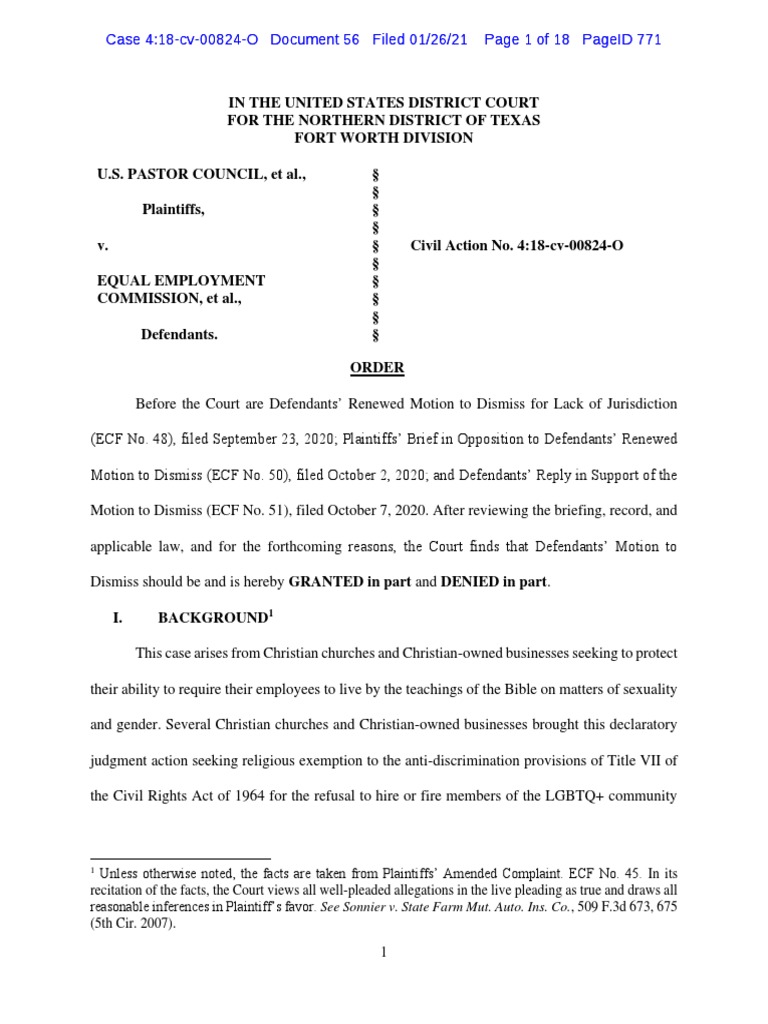 Order Granting in Part and Denying in Part Motion To Dismiss | Download Free PDF | Civil Rights ...