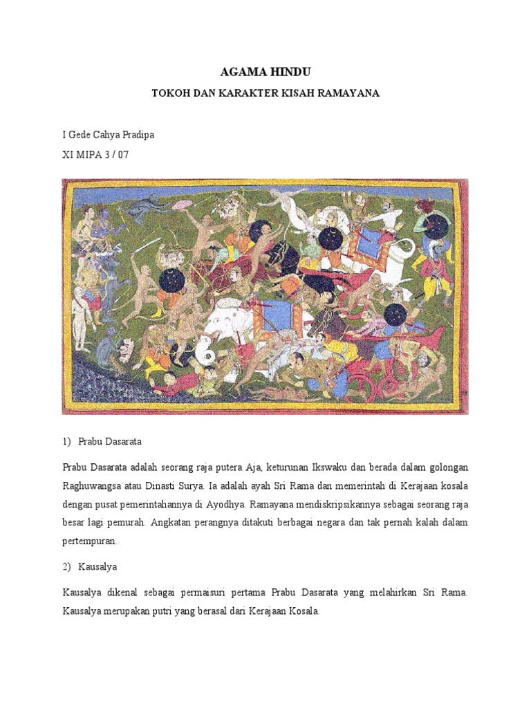 Agama Hindu, Tokoh Dan Karakter Dalam Ramayana | PDF