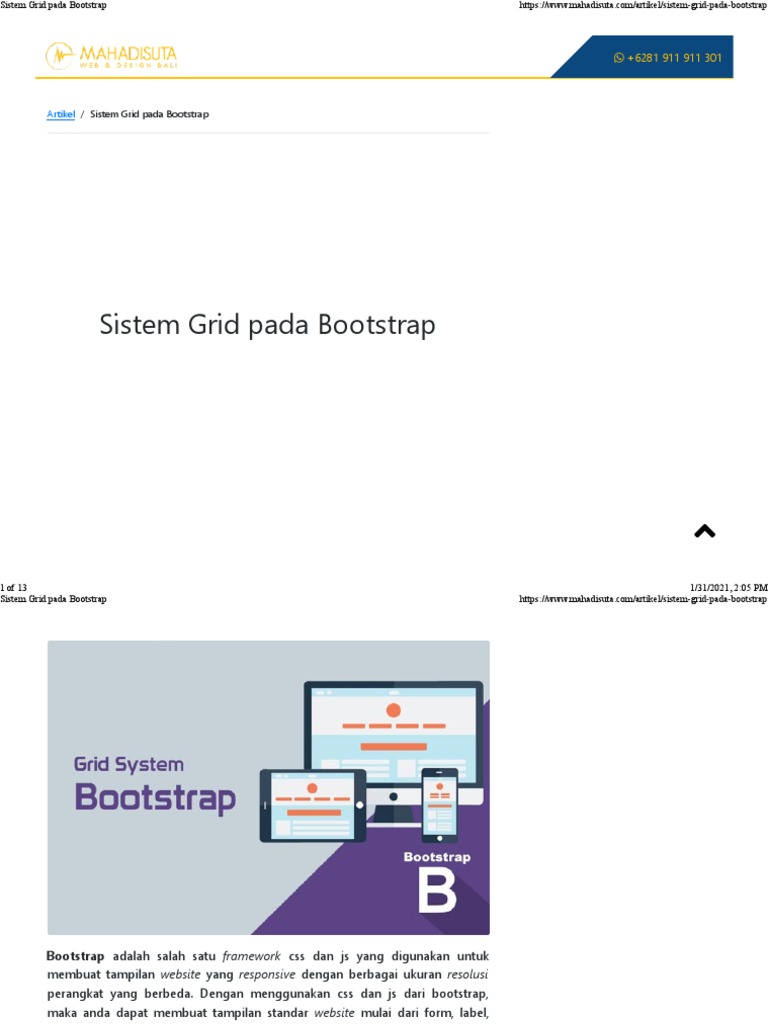Sistem Grid Pada Bootstrap | PDF