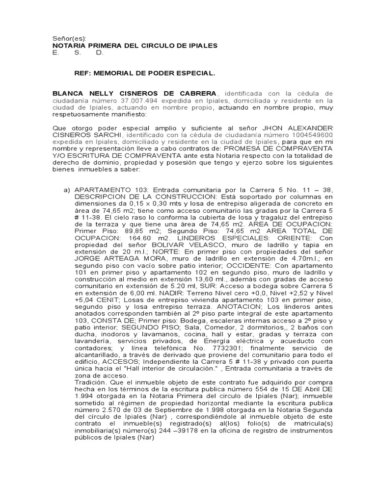 Poder para Celebrar Venta Nuda Propiedad | PDF | Ley común | Derecho Civil (Common Law)