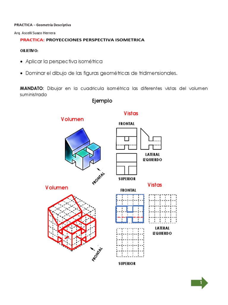 Practica Proyeccion Ortogonal y Dibujo Isometrico | PDF | Gráficos de computadora | Tecnicas ...