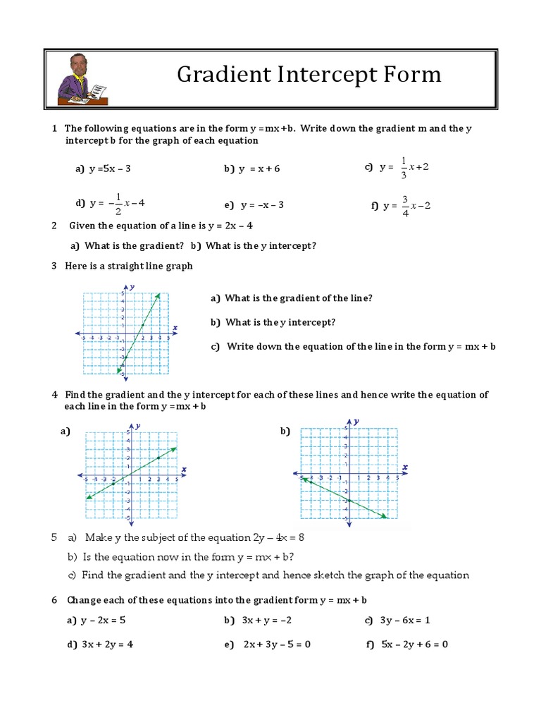 Gradient Intercept Form | PDF | Mathematical Analysis | Equations
