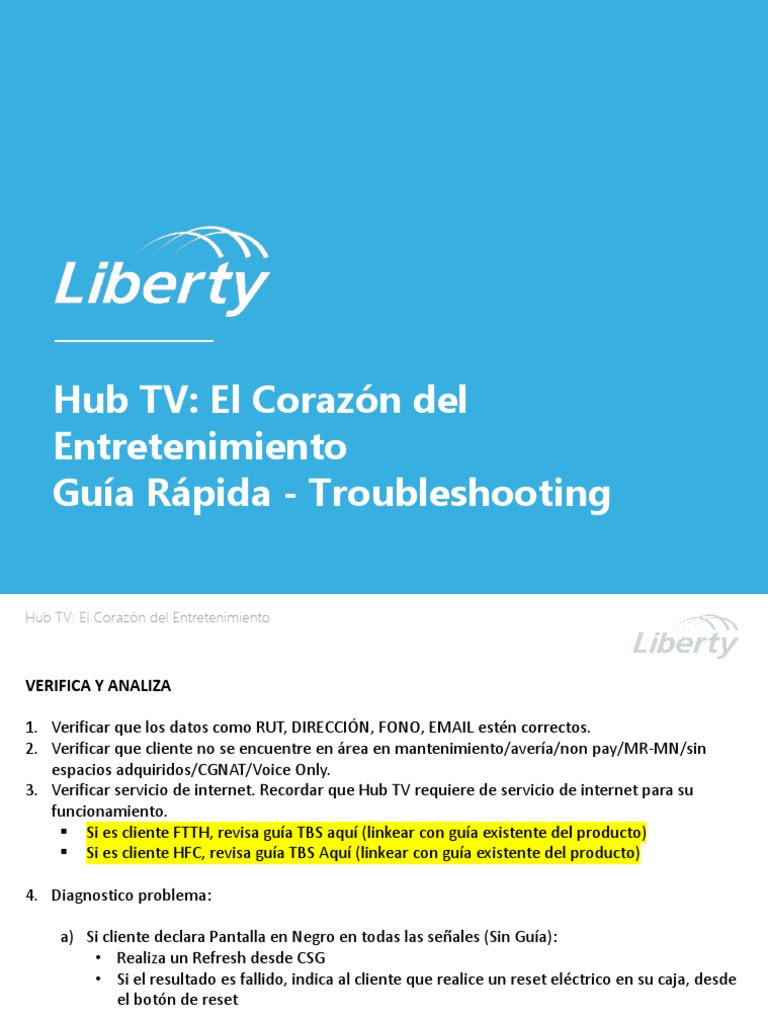 Guía Troubleshooting Hub TV Doc V1 | PDF | Vídeo a la carta | Redes