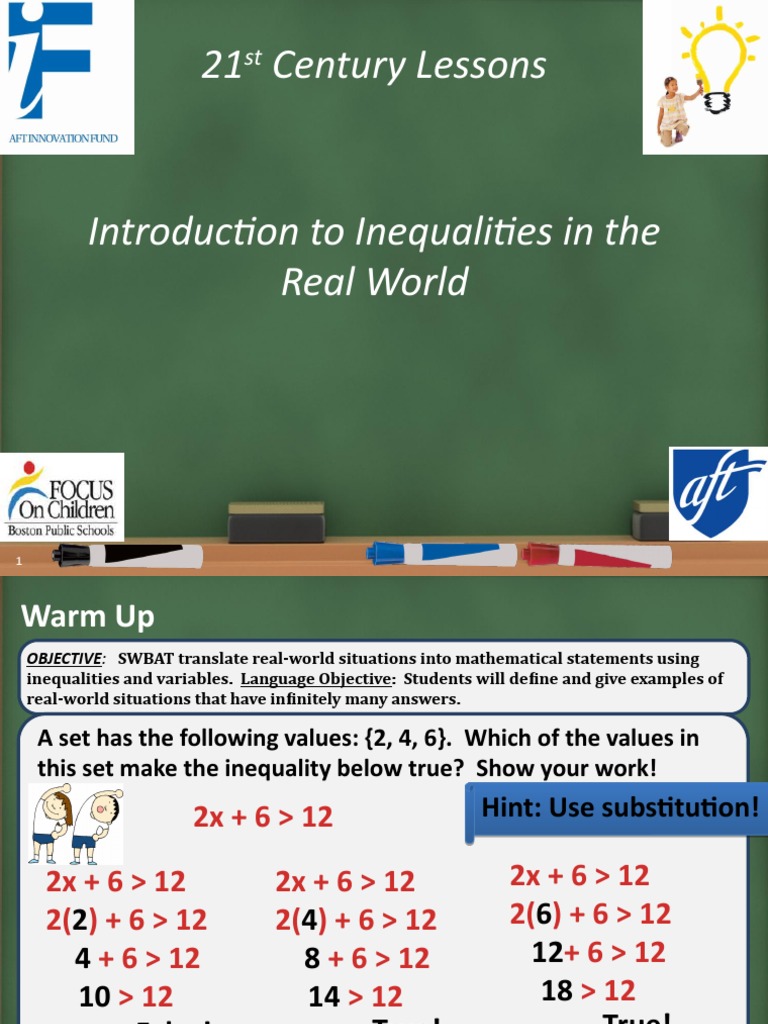 Intro To Inequalities in The Real World | PDF | Infinity | Inequality ...