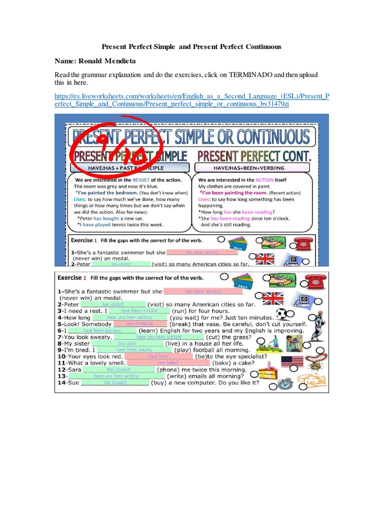 Present Perfect Simple and Present Perfect Continuous | PDF