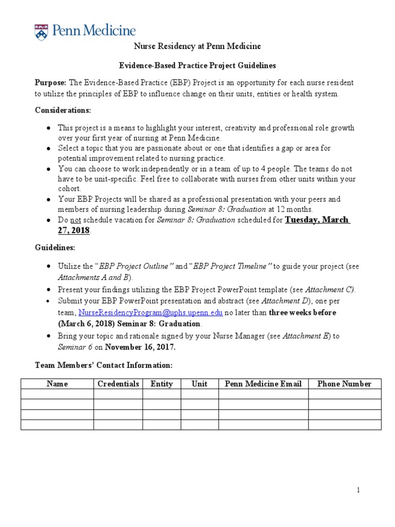 EBP Project Guidelines - March 2017 Hires - 7.6.17 | PDF | Evidence ...