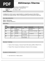 Simple Biodata Format | PDF