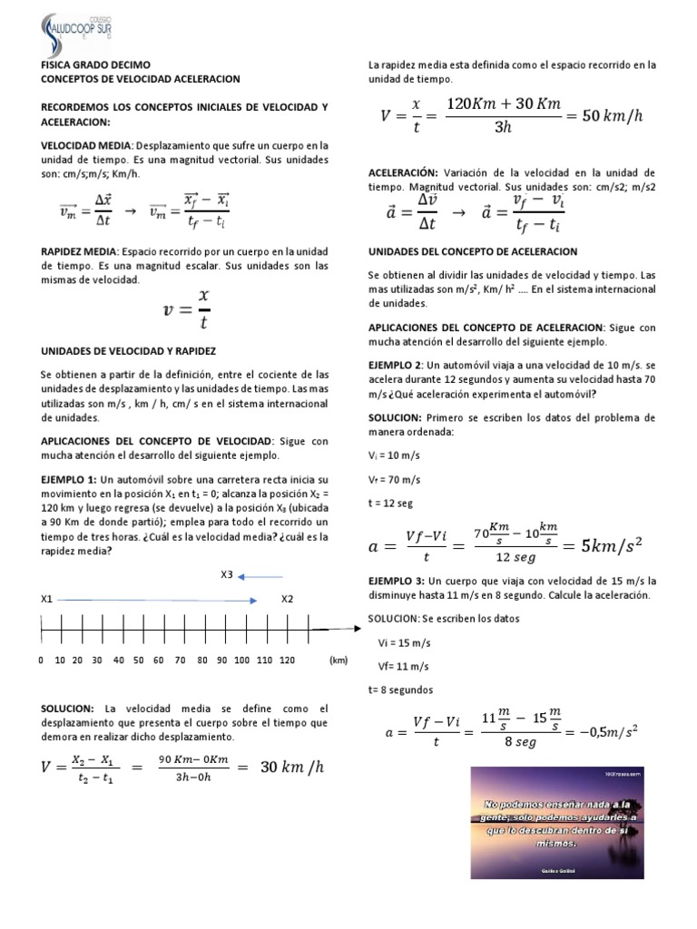 Velocidad y Aceleracion | PDF | Velocidad | Aceleración