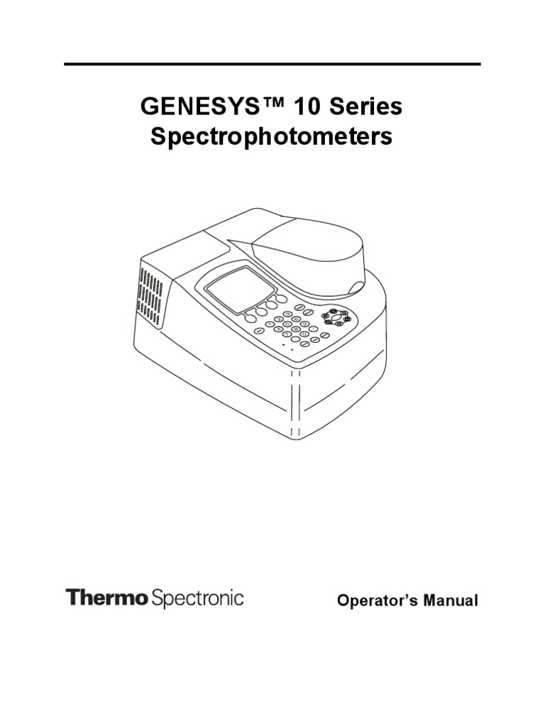 Genesys Spectrophotometer Manual | PDF | Équipement | Informatique et ...