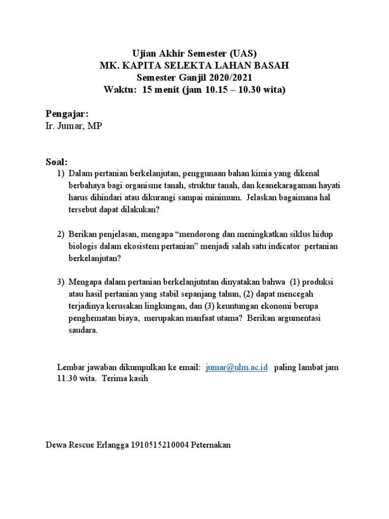 Jawaban Uas Pa Jumar | PDF