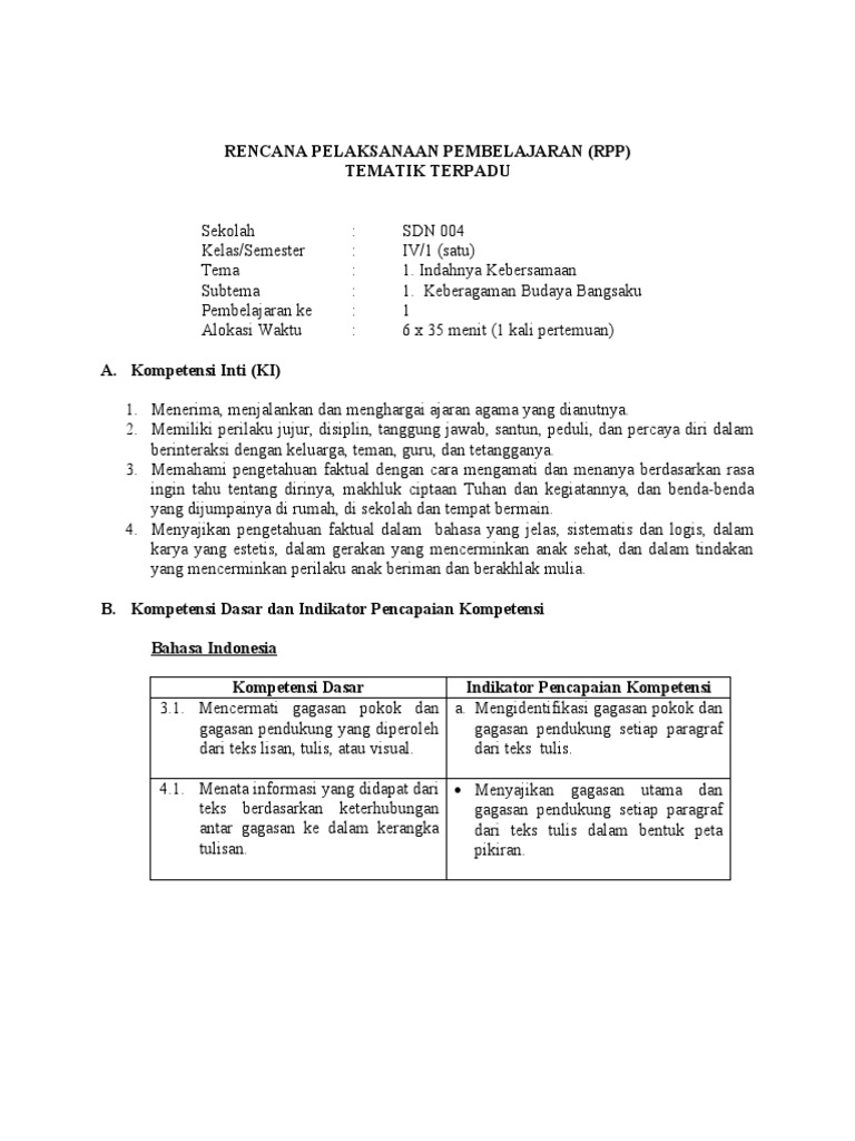 Contoh RPP K 13 | PDF