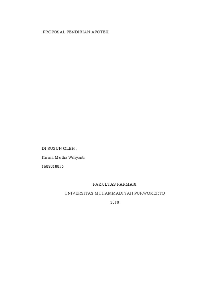 Proposal Pendirian Apotek | PDF