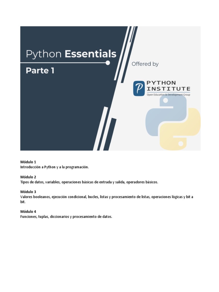 Modulo1 Phyton | PDF | Lenguaje de programación | Compilador