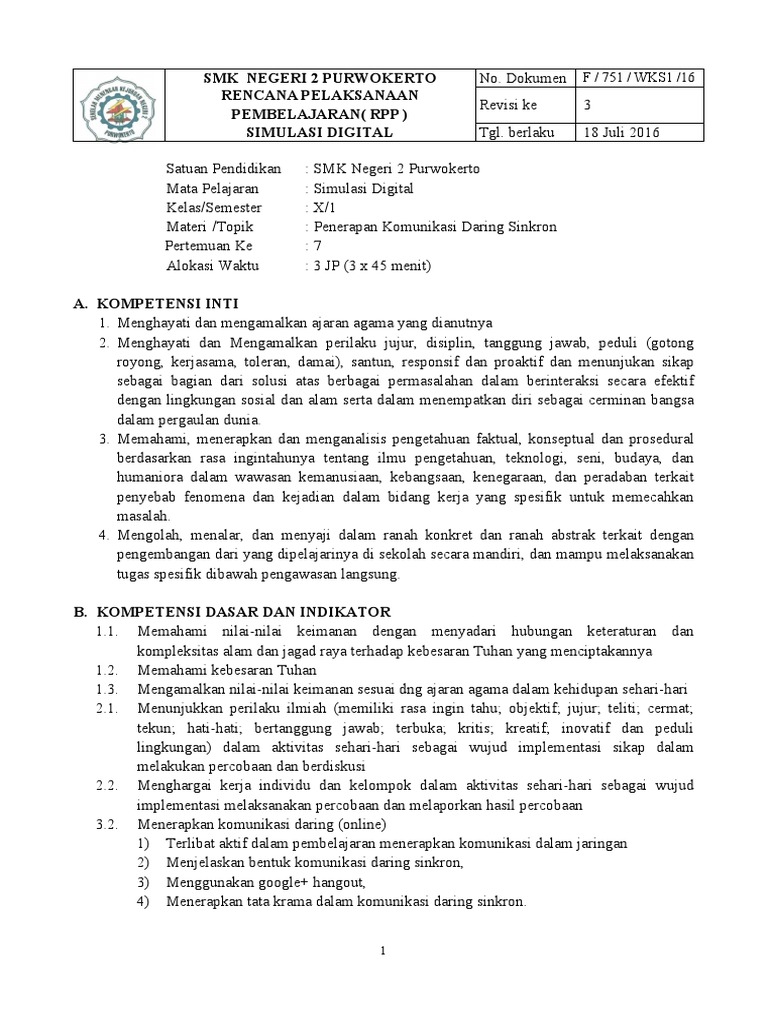 RPP Simdig Pertemuan-7 Komdaring | PDF