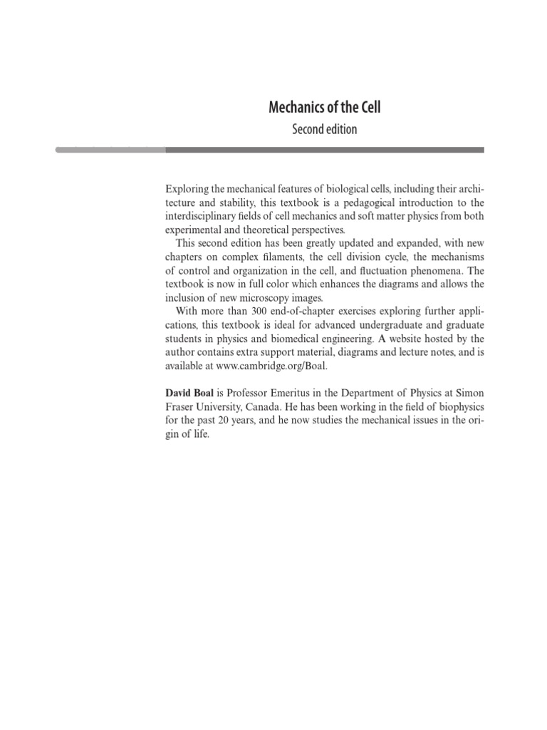 David Boal - Mechanics of The Cell-Cambridge University Press (2012 ...