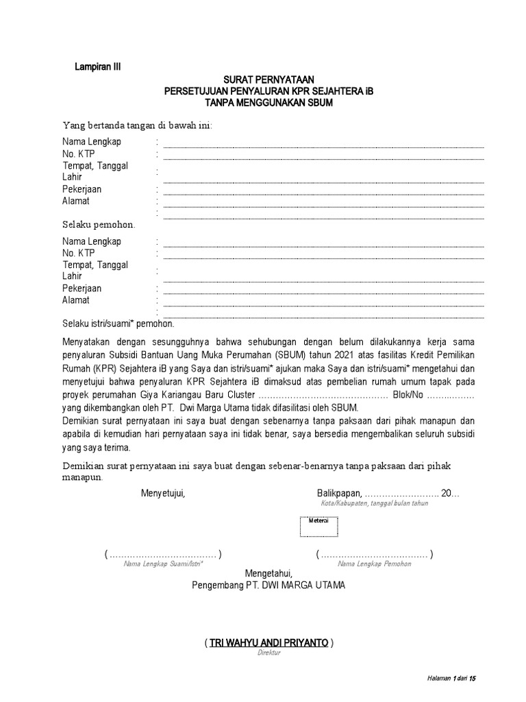 Lampiran FLPP Tahun 2021 | PDF