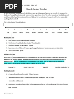 Mohs Hardness Scale Worksheet | PDF | Minerals | Natural Materials