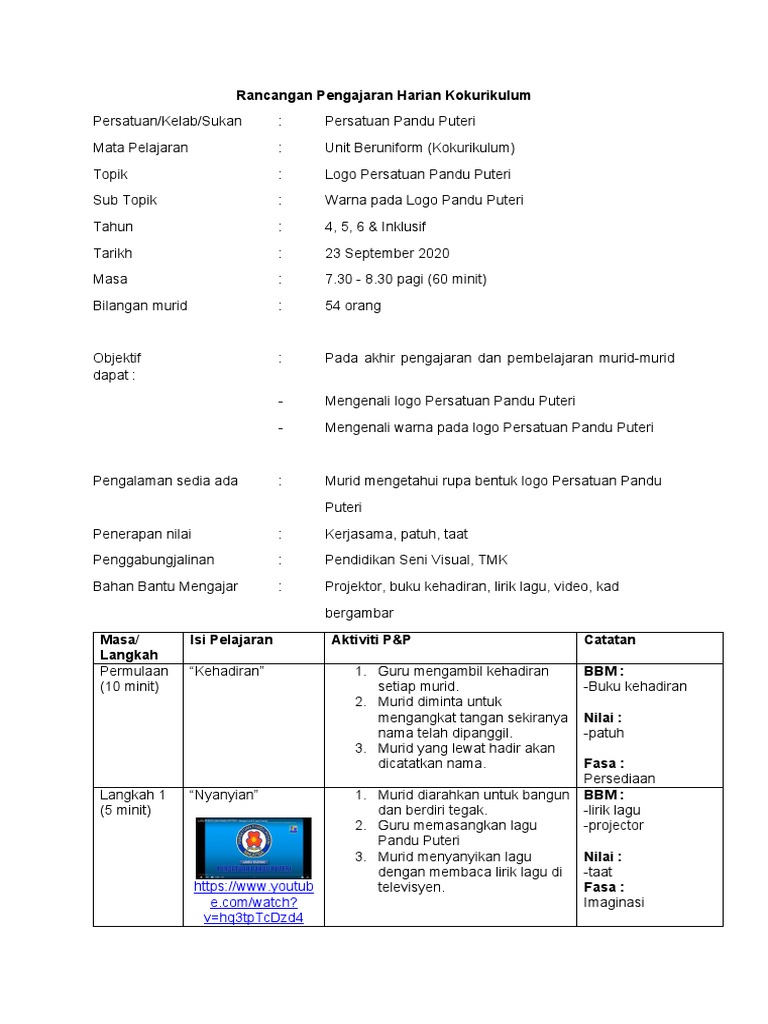 RPH Koko Minggu 2 | PDF