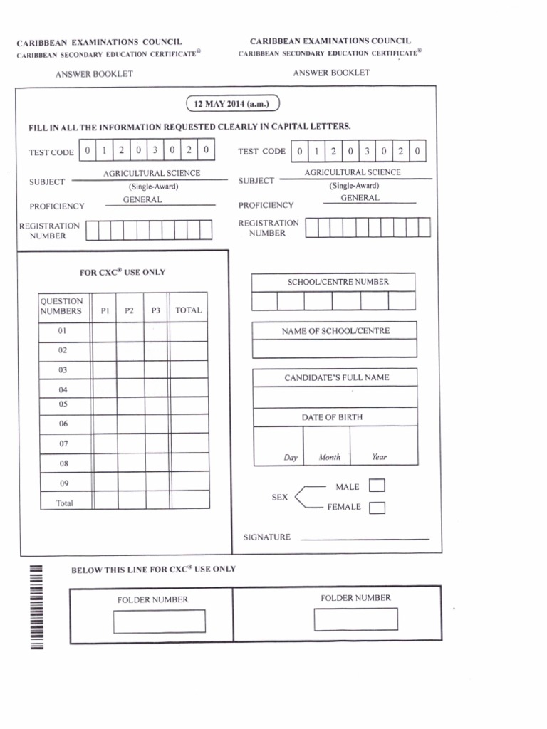 CXC Past Paper 2014 | PDF