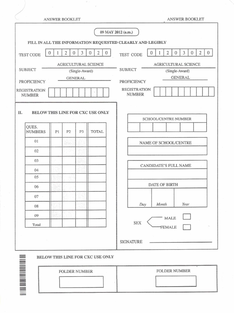 CXC Past Paper 2012 | PDF