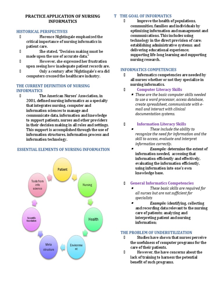 Practice Application of Nursing Informatics | PDF | Health Informatics ...