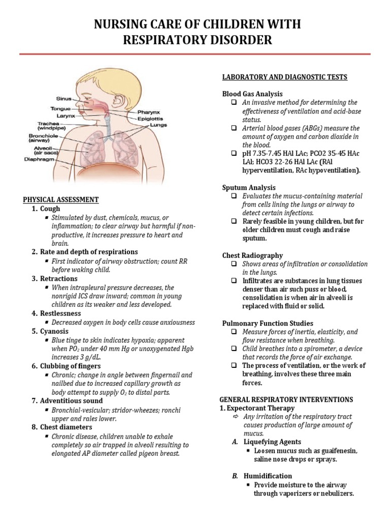 Pediatric Respiratory Care Guide | PDF | Breathing | Respiratory Tract