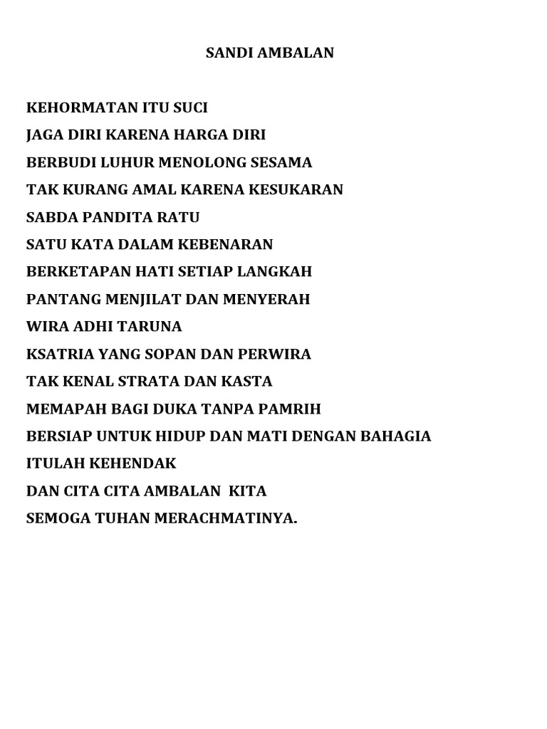 Sandi Ambalan | PDF