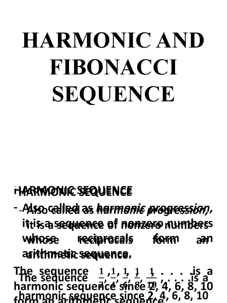 Harmonic and Fibonacci Sequence | PDF