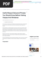 Basic Ilonggo (Hiligaynon) Phrases For Travel | PDF | Symbols | Cognition