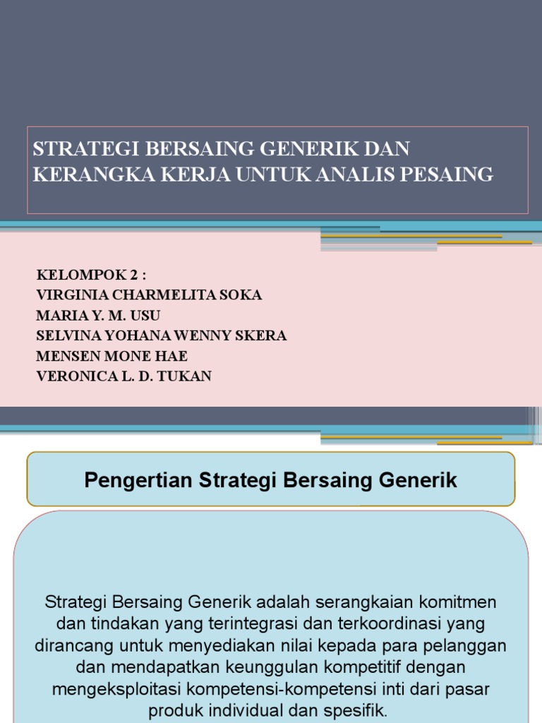 Strategi Bersaing Generik | PDF