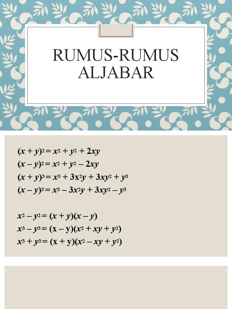 Rumus-Rumus Aljabar | PDF