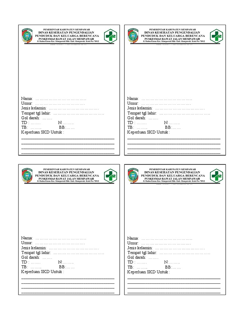 Format dan Template Form SKD | PDF
