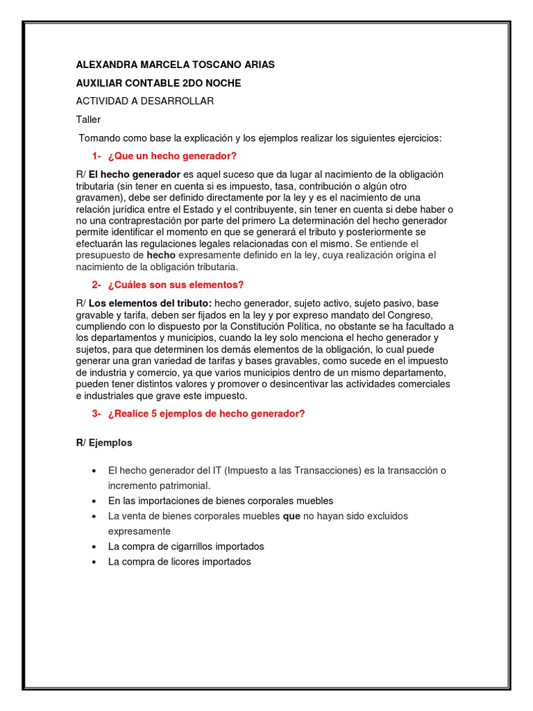 Alexandra Toscano Laboratorio 1 | PDF | Finanzas y dinero | Derecho