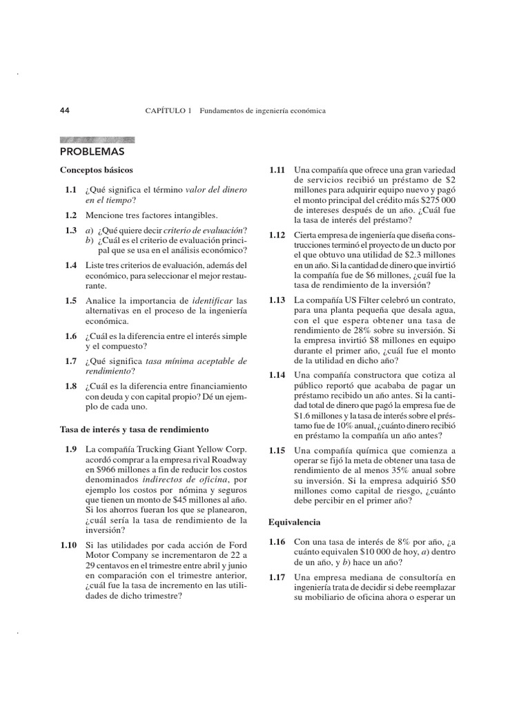 Problemas Cap. 1 | PDF | Interés | Ahorro