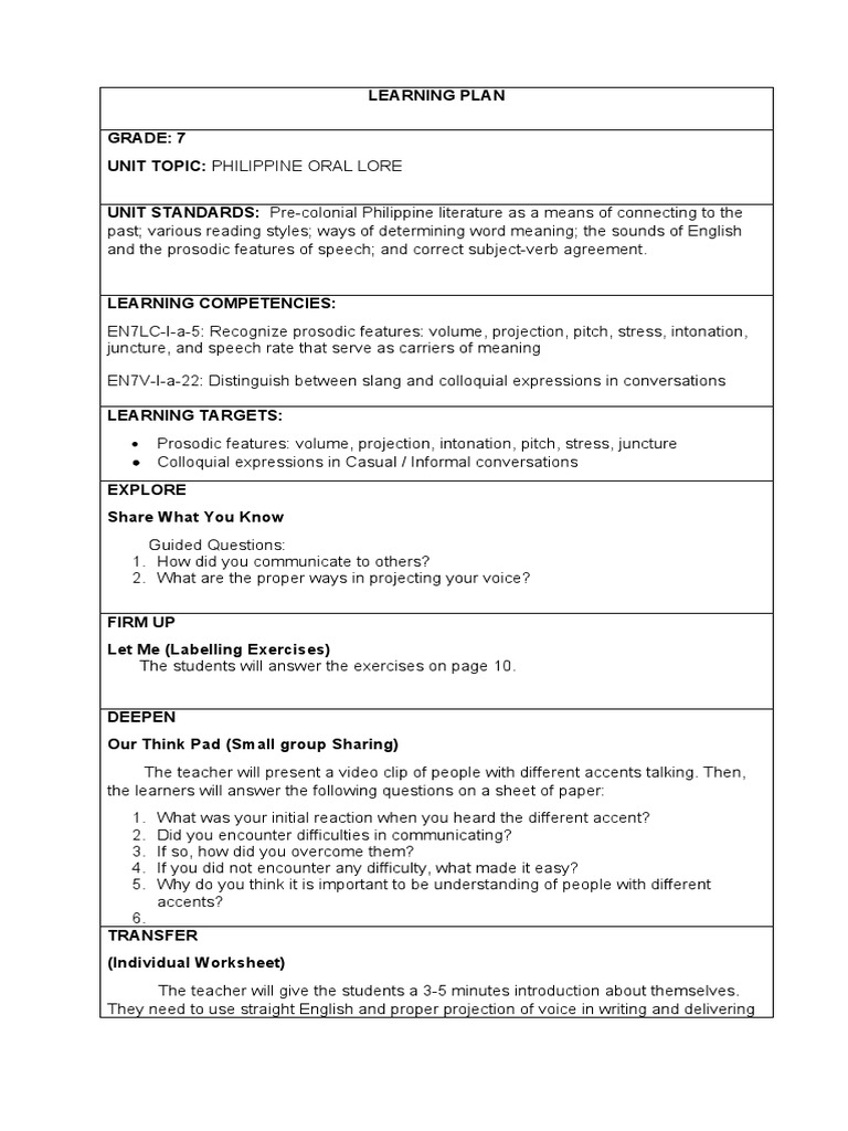 EFDT Learning Plan | PDF