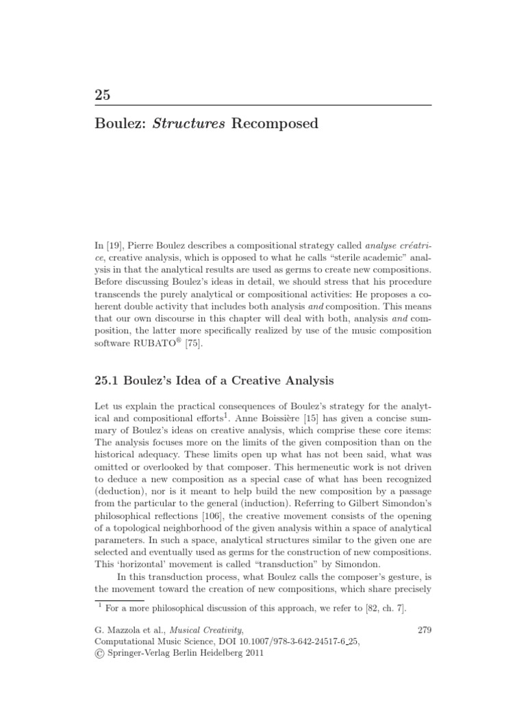 25 Boulez: Structures Recomposed: 25.1 Boulez's Idea of A Creative Analysis | PDF | Matrix ...