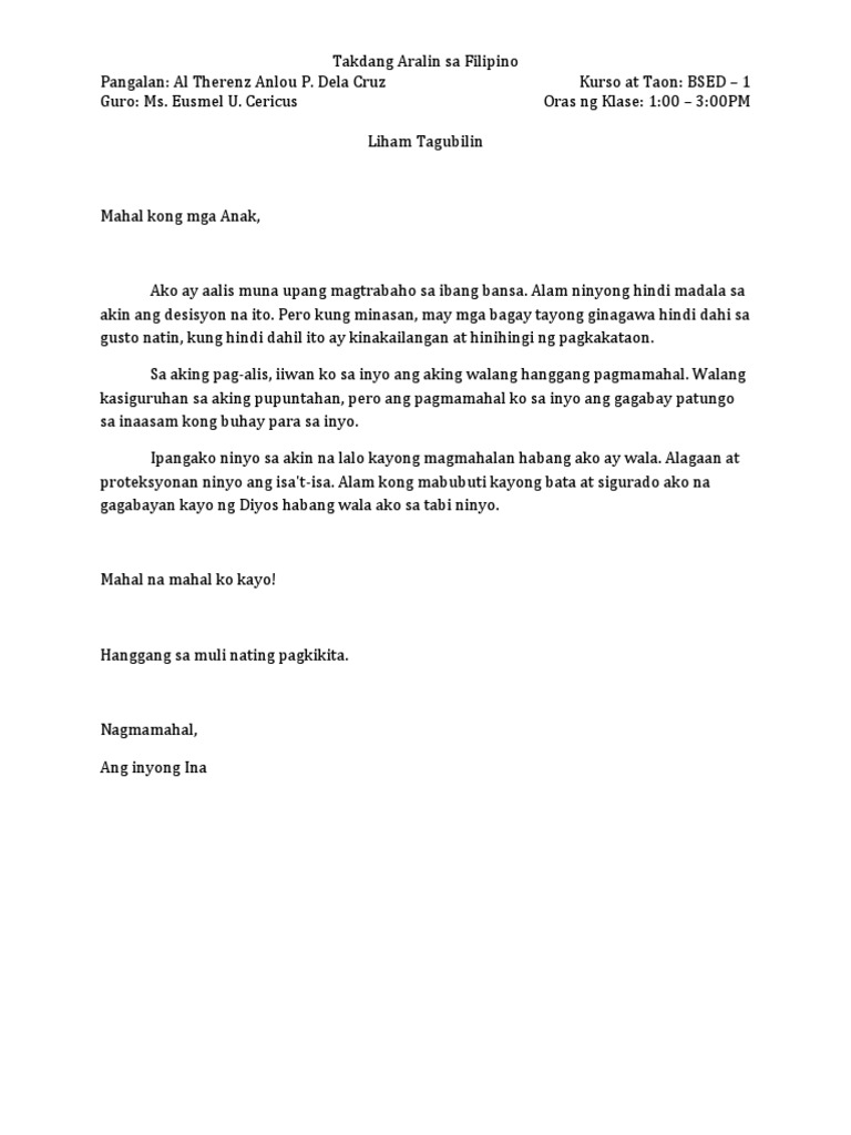 Liham Tagubilin | PDF