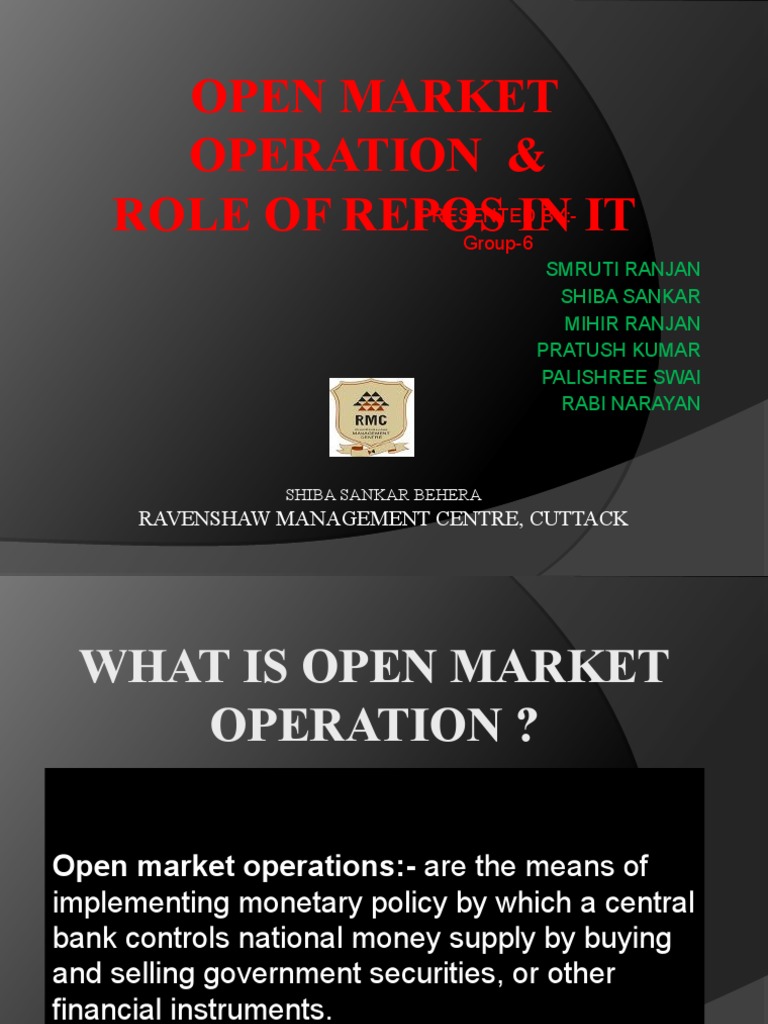 Open Market Operation & | PDF | Repurchase Agreement | Open Market ...