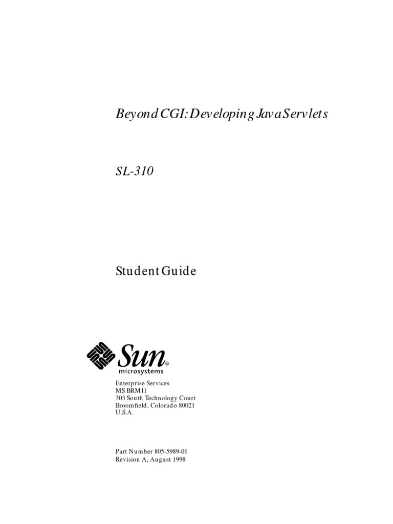 SL310 - Beyond CGI Developing Java Servlets - SG - 0898 | PDF | Java (Programming Language ...